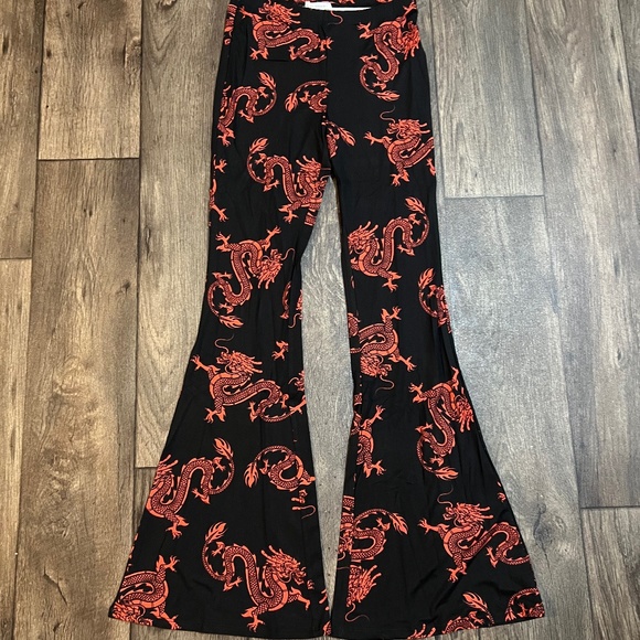 Bear Dance | Pants & Jumpsuits | Red Dragon Print Bell Bottoms | Poshmark